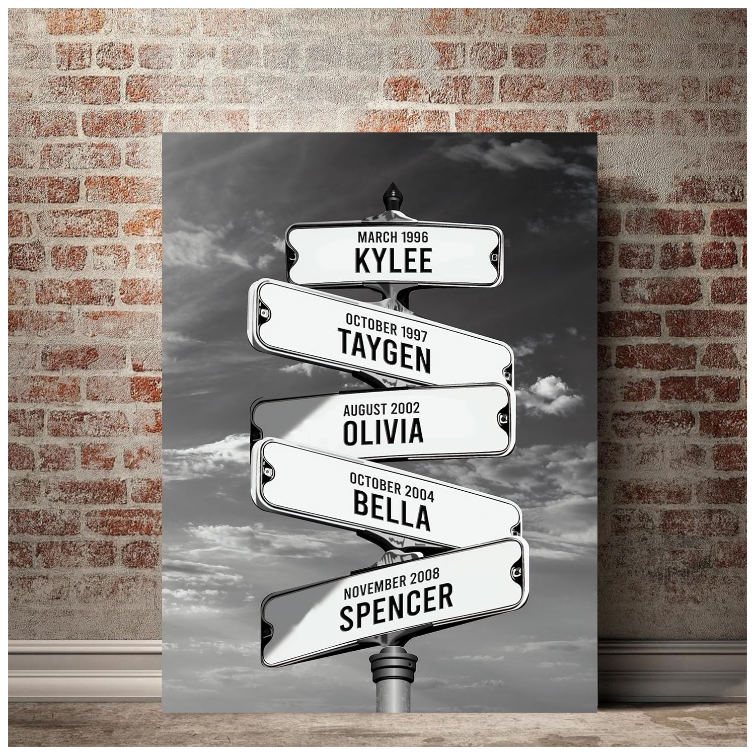 Amazon.com: DODOFLY Personalized Street Sign Multi-Name Custom Canvas ...