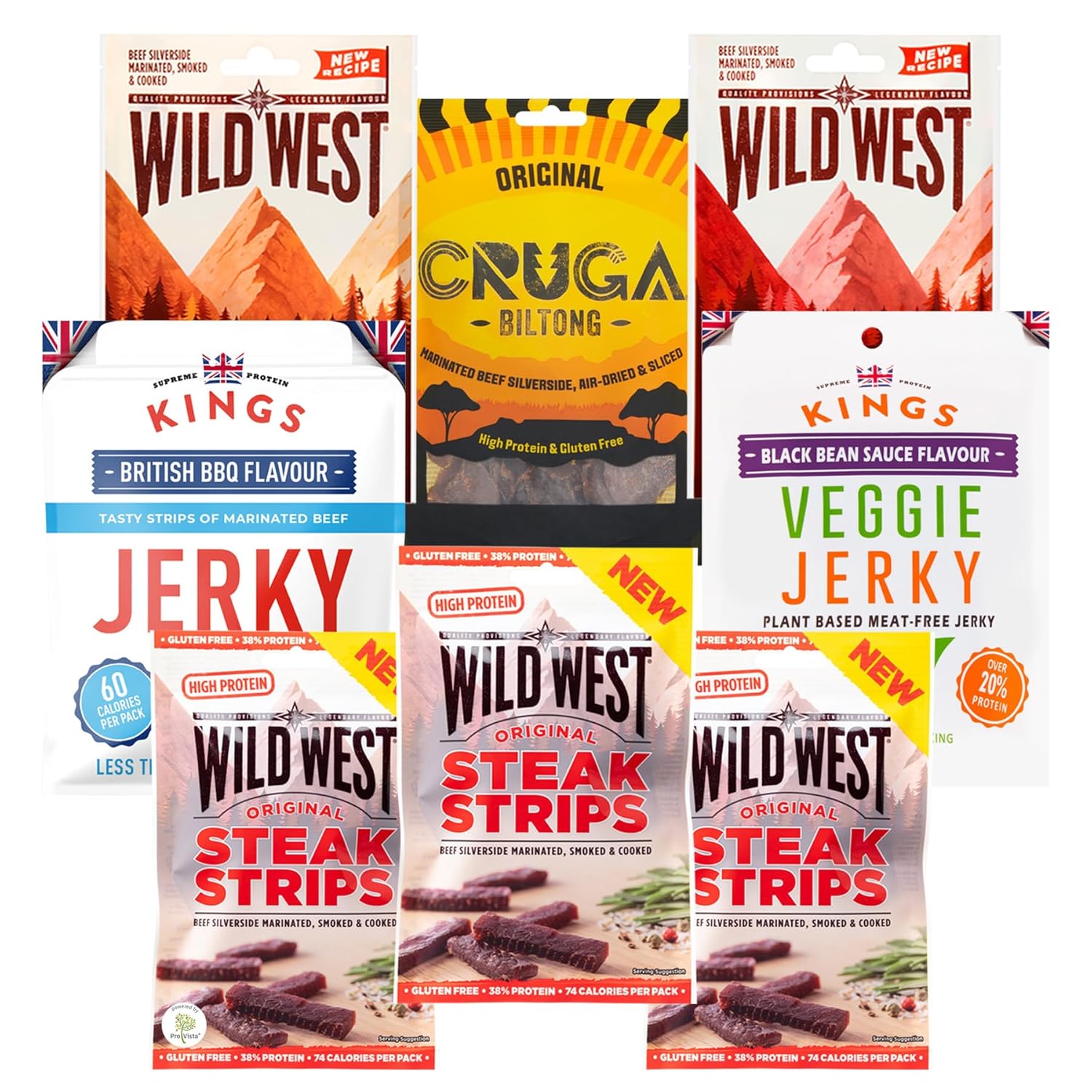 Kings Beef Jerky, Biltong und Bacon Jerky Test Paket - CRUGA, KINGS ...