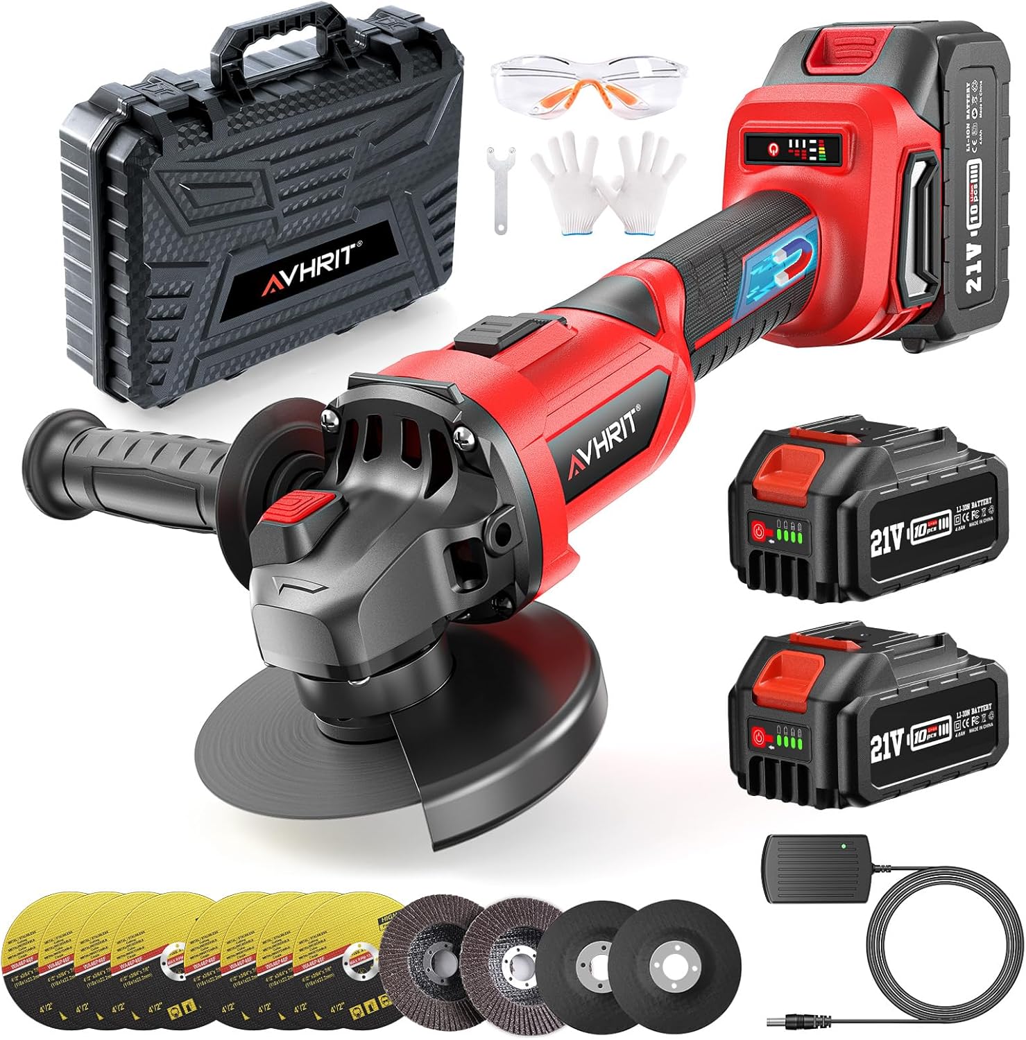 Cordless Angle Grinder with Battery: 4-1/2-Inch Brushless Angle Grinder ...