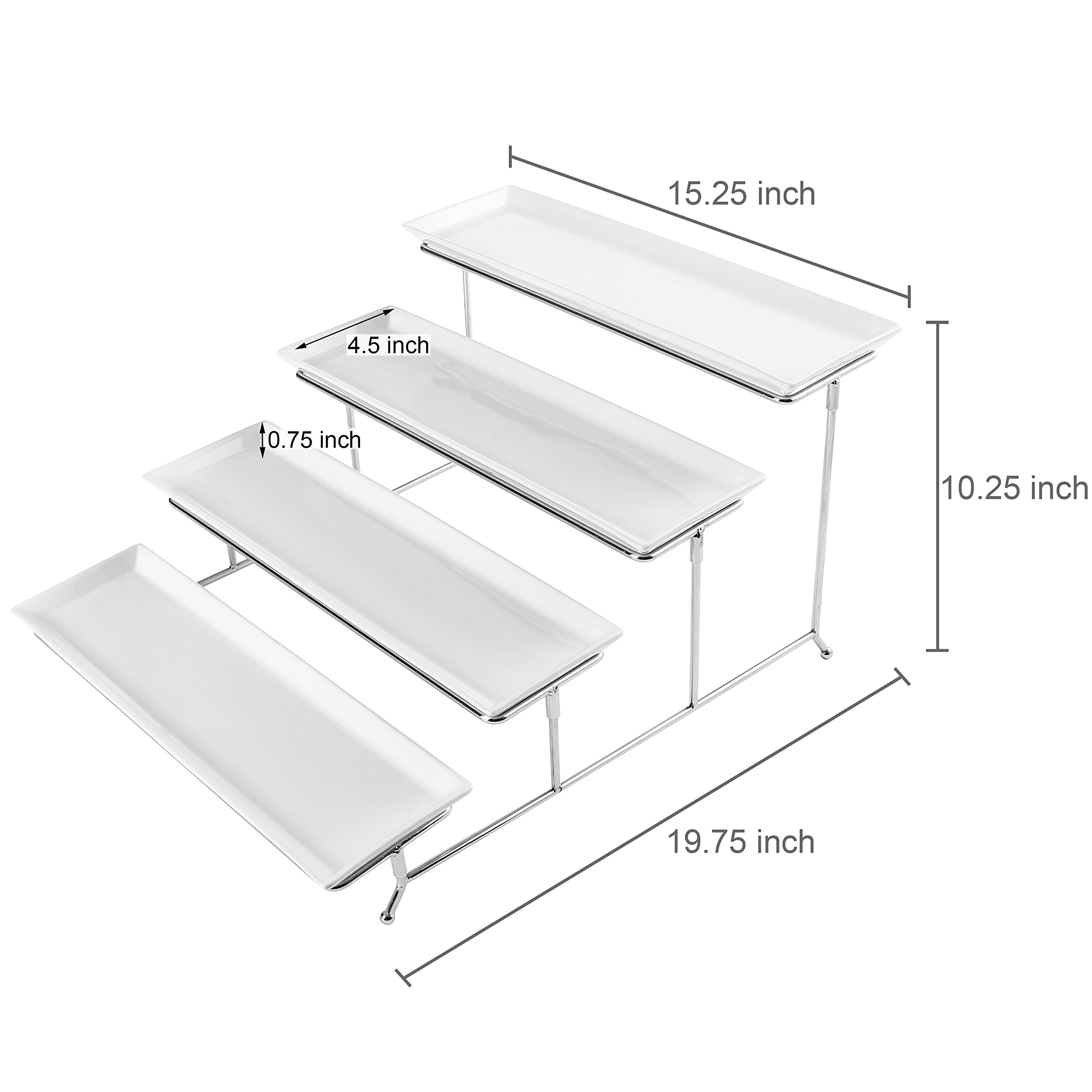 Snapklik.com : 4 Tier White Ceramic Party Serving Platter/Food Display ...