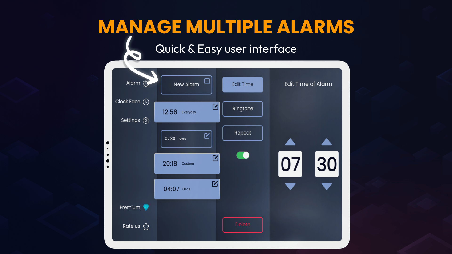 Alarm Clock with Beautiful Clock Face Screensaver - Peaceful Wallpaper ...