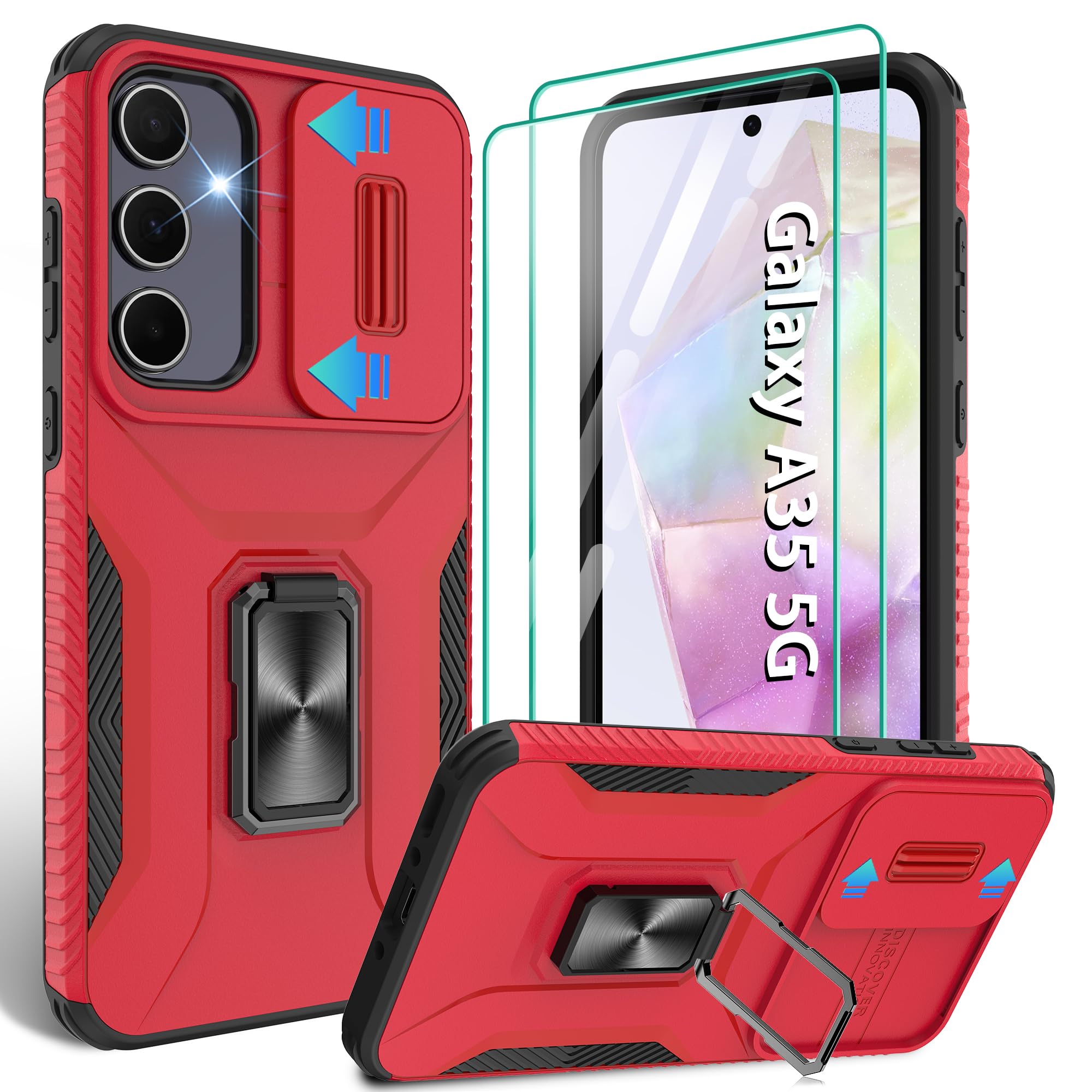 Amazon.com: for Samsung Galaxy A35 5G Case with Slide Camera Cover ...