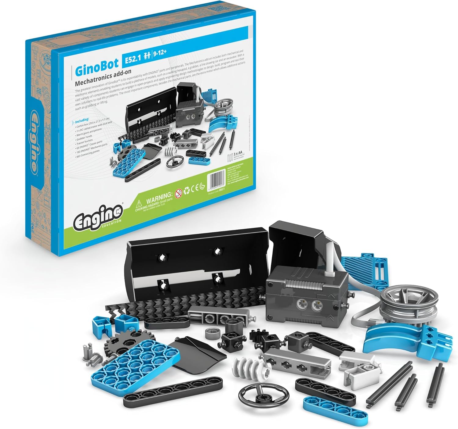 Engino Education | GinoBot Mechatronics Add-On (Plastic Parts for 10 ...