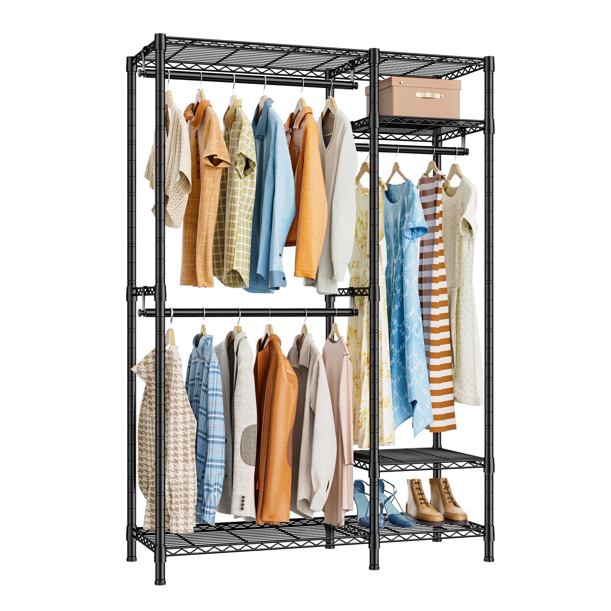 Amazon.com: TONNSO T02 Garment Rack Heavy Duty Clothes Rack 4 Tiers ...