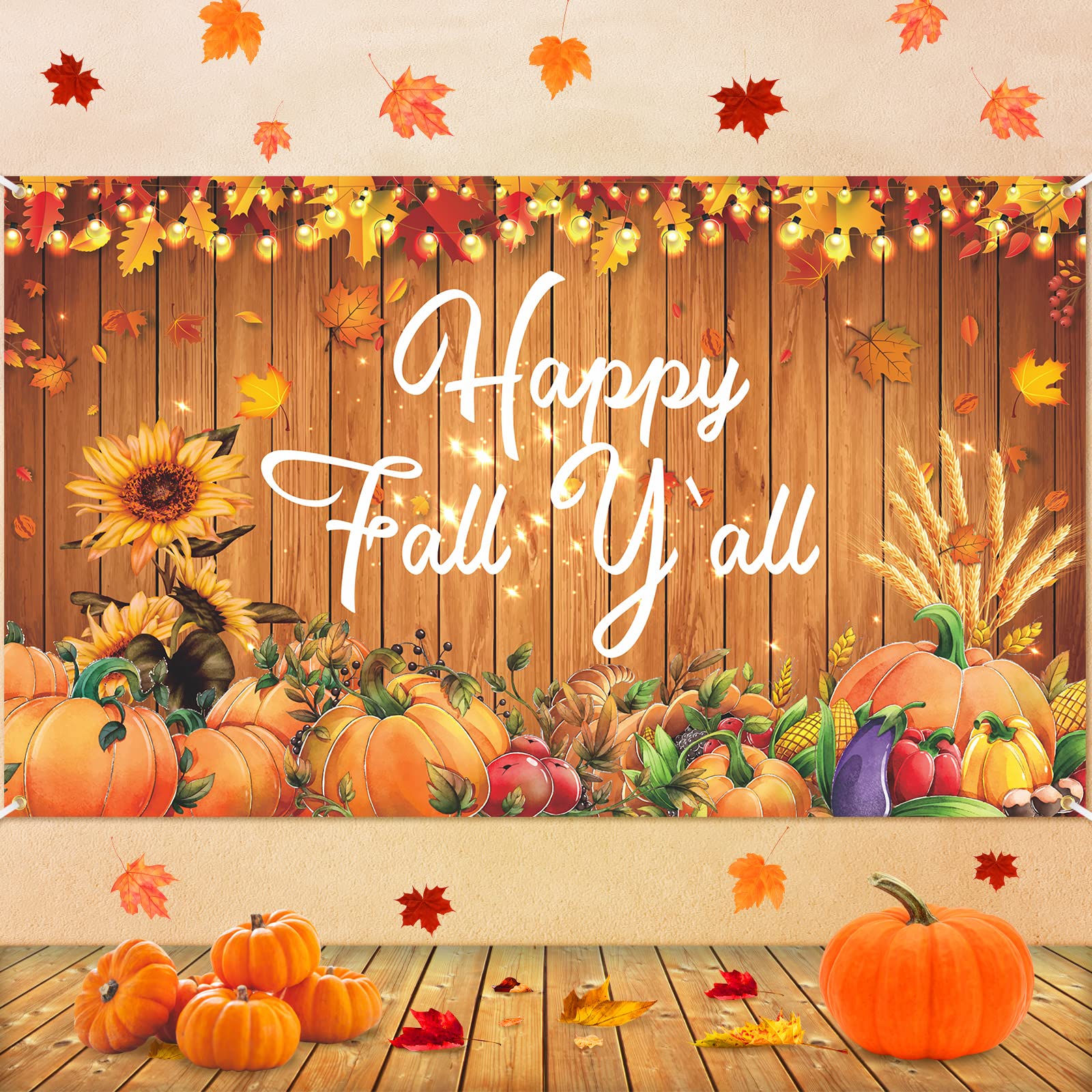 Amazon.com: Happy Fall Party Decorations Banner, Happy Fall Y'all ...