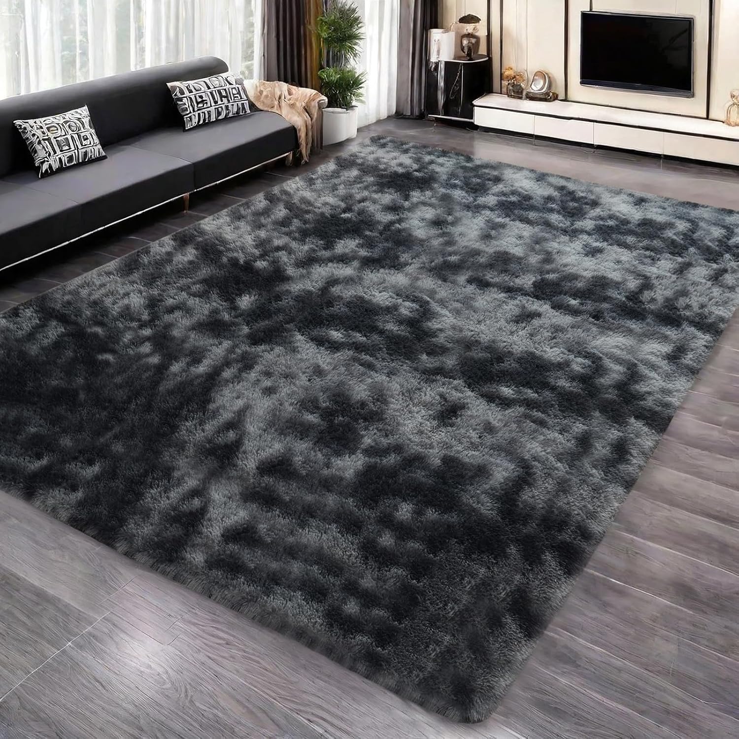 Yuanlne Rugs Living Room 200x300cm, Grey Area Rugs for Bedroom ...