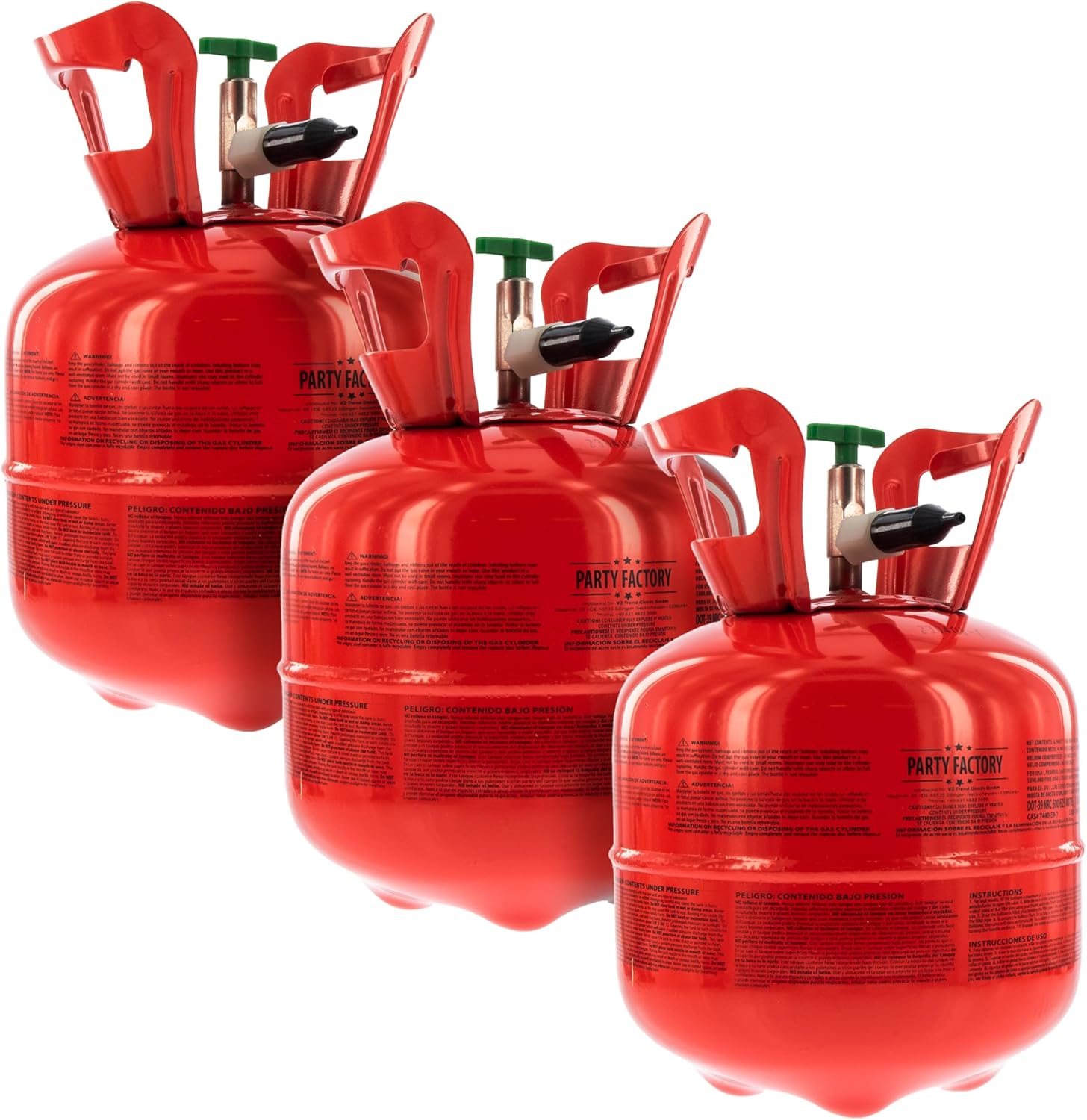 Amazon.com: Party Factory set of 3 helium tanks for 20 balloons each, 3 ...