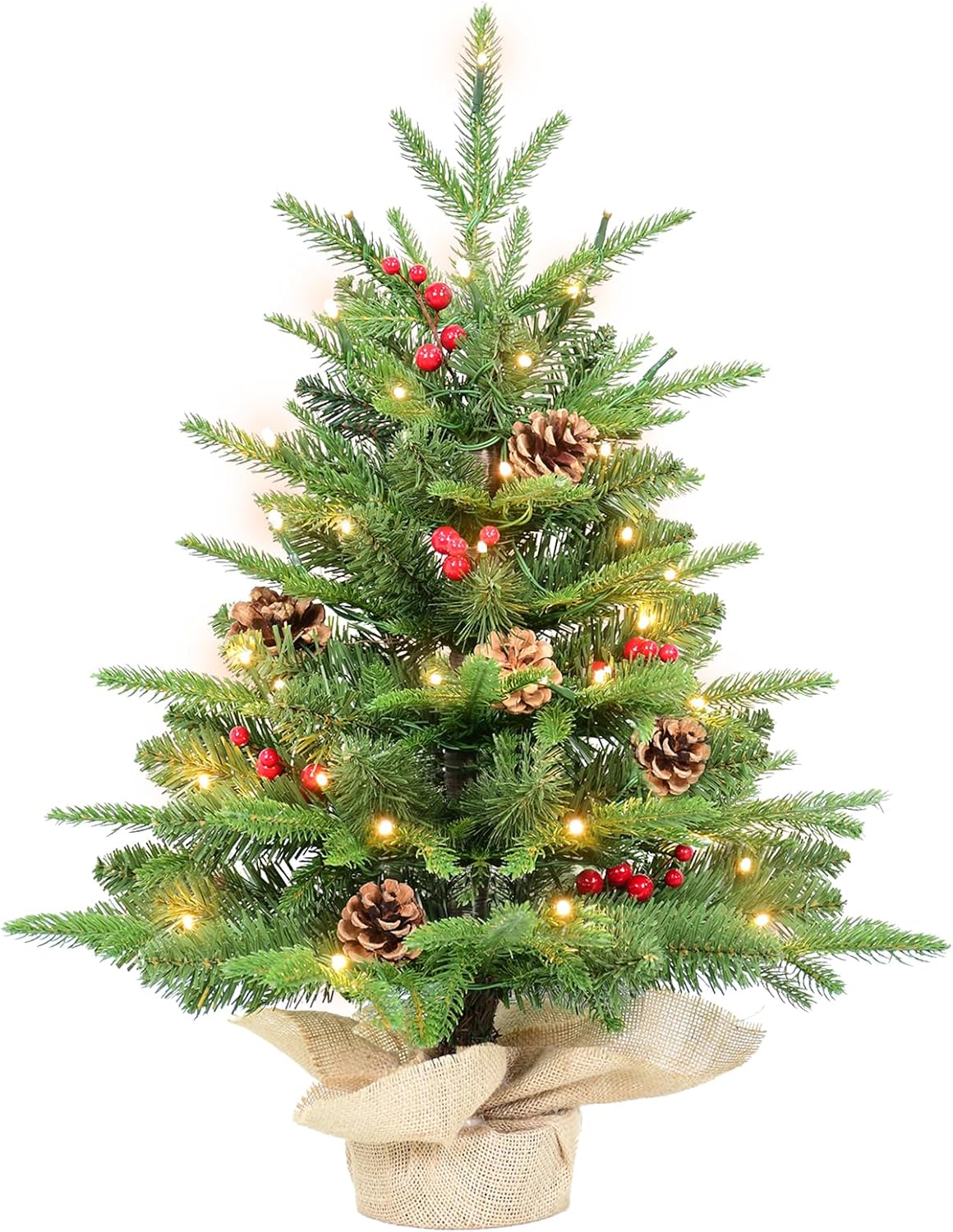 Amazon.com: Kadunmina 2.5ft Prelit Table Top Christmas Tree,Mini ...