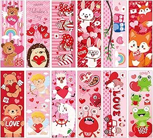 Wxiben Valentine's Day Bookmarks Gifts - 120 Pcs Valentines Animal ...