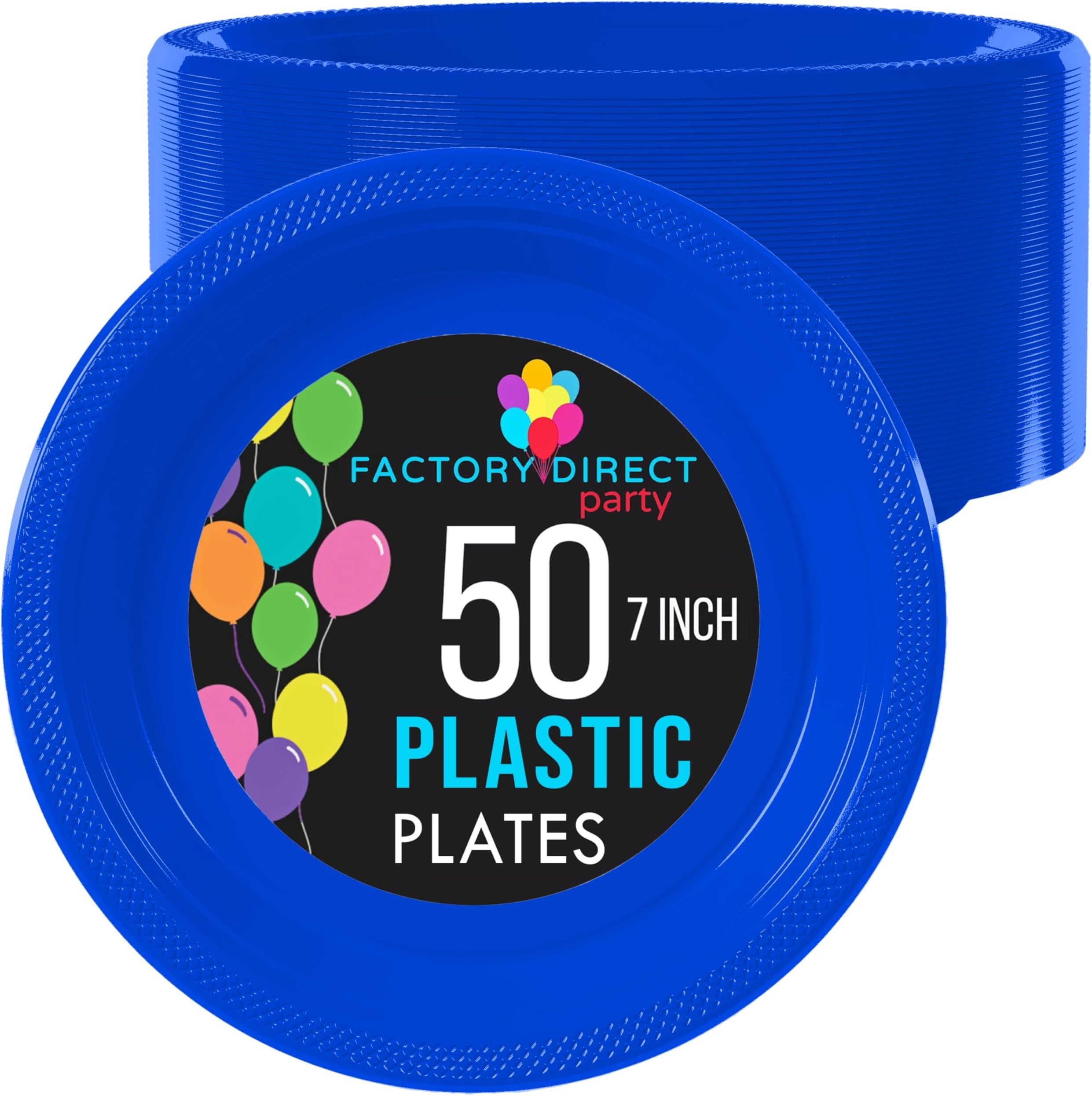 Amazon.com: Munfix 6 Inch Blue Plastic Plates 100 Bulk Pack ...
