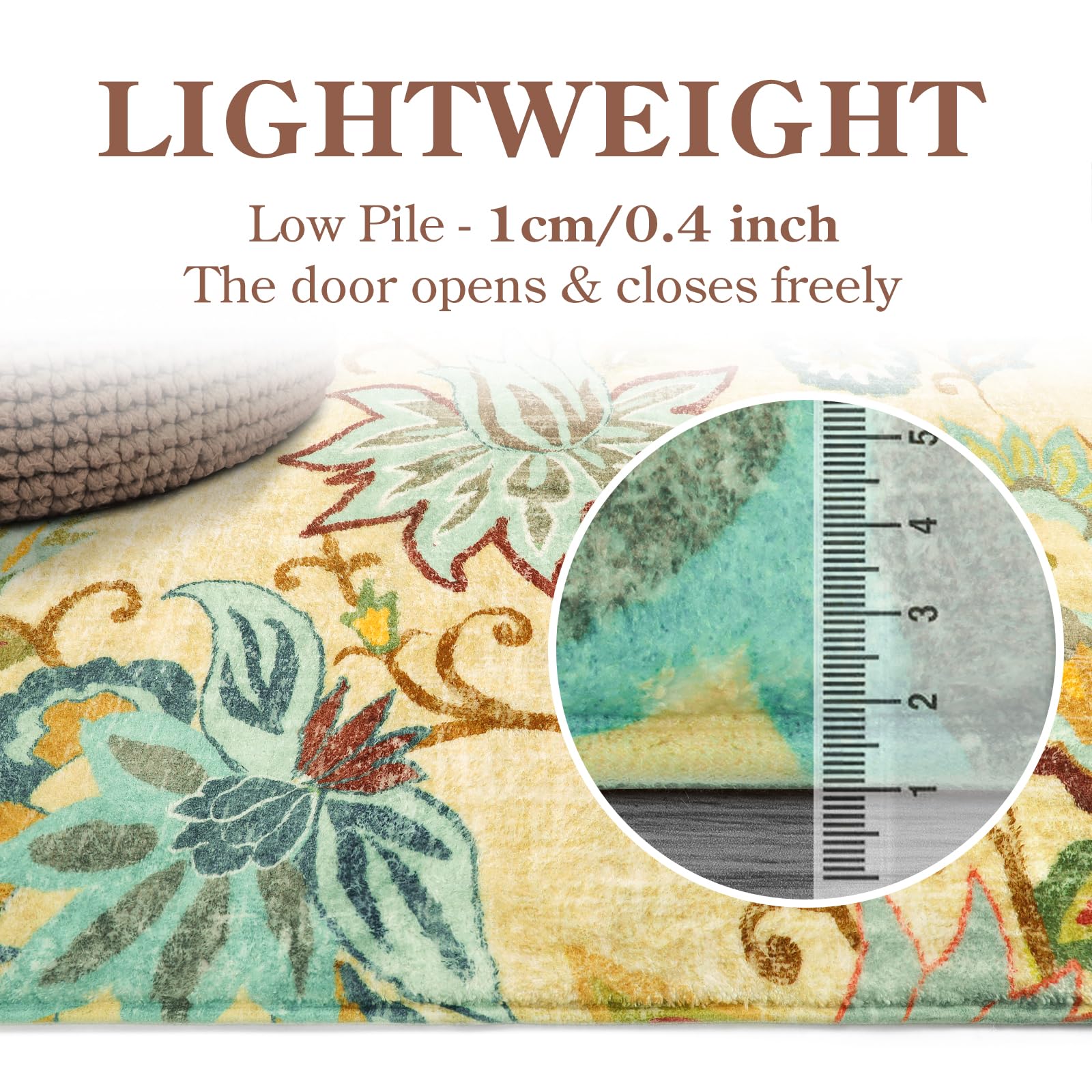 Lahome Floral Entryway Rug - 2x3 Small Throw Bedroom Rugs Non-Slip ...