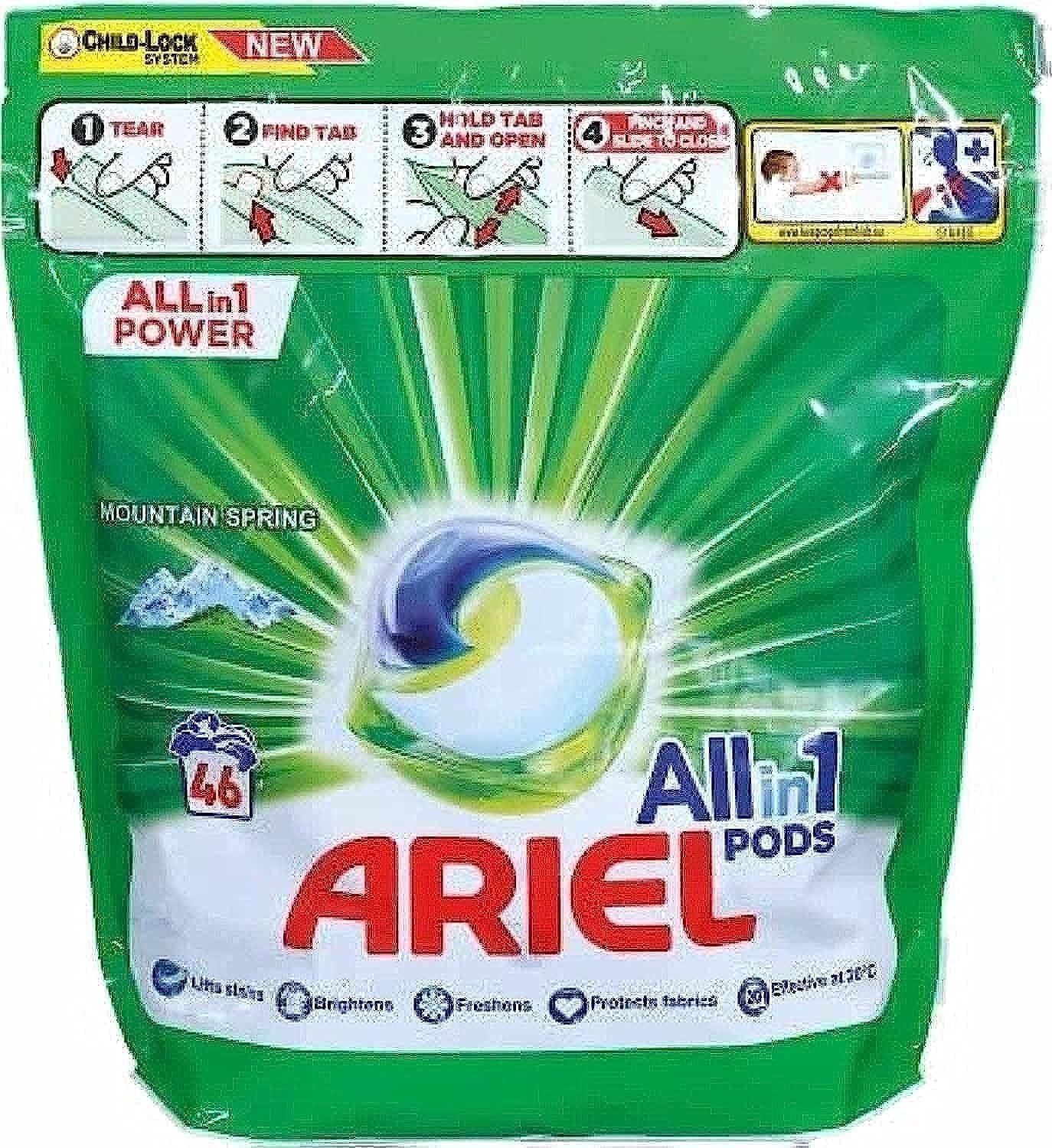 Ariel Ariel All In Power Washing Liquid Capsules, 46 Ct : Buy Online at ...