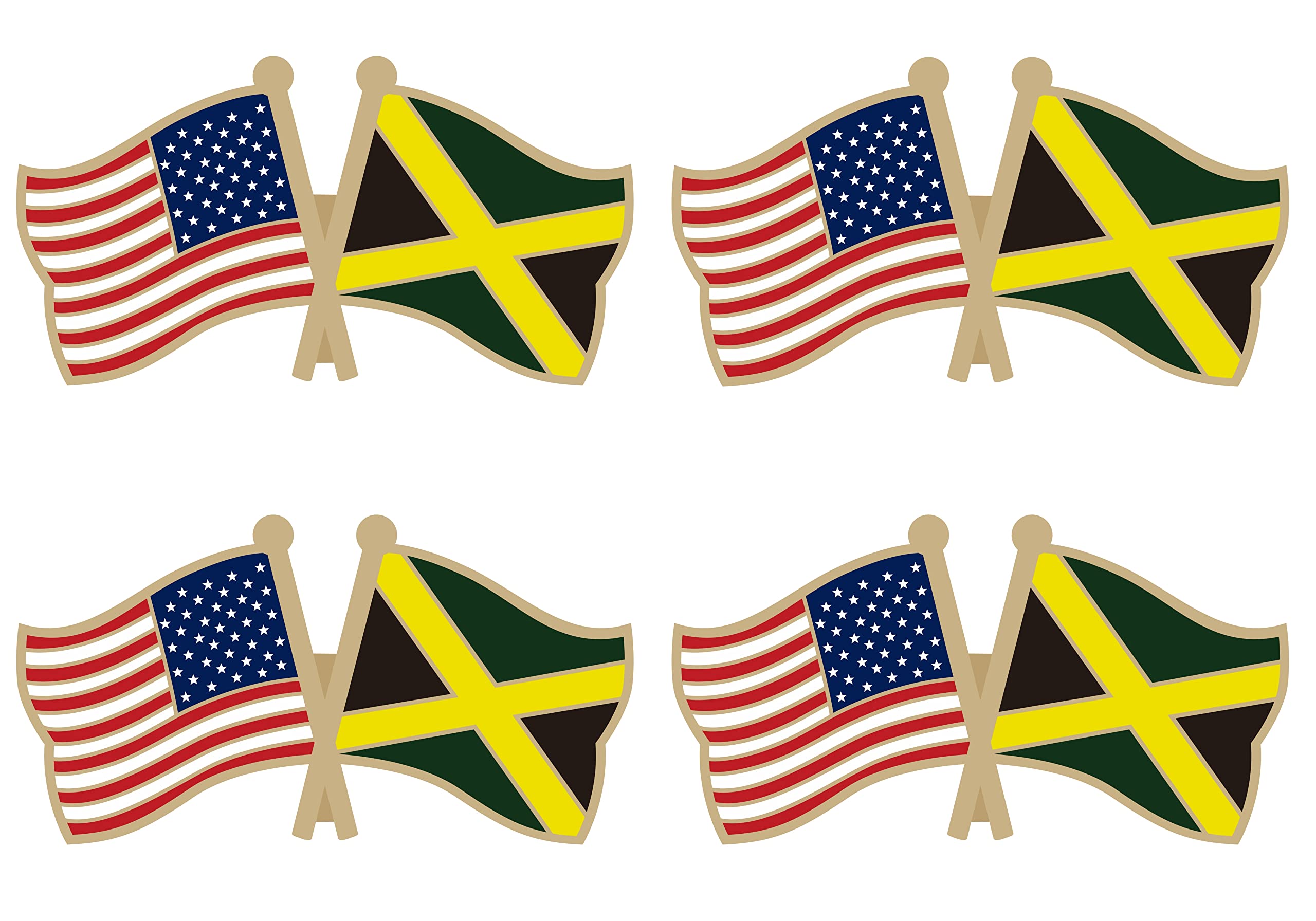 Amazon.com: Jamaica Crossed Double Flag Lapel Pins Small Mini Jamaican ...