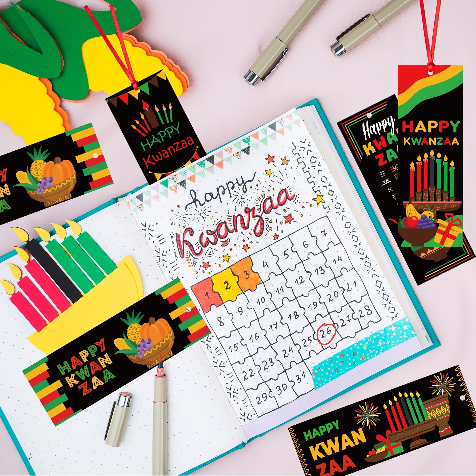 Snapklik.com : African Kwanzaa DIY Bookmarks - 120Pcs Happy Kwanzaa ...