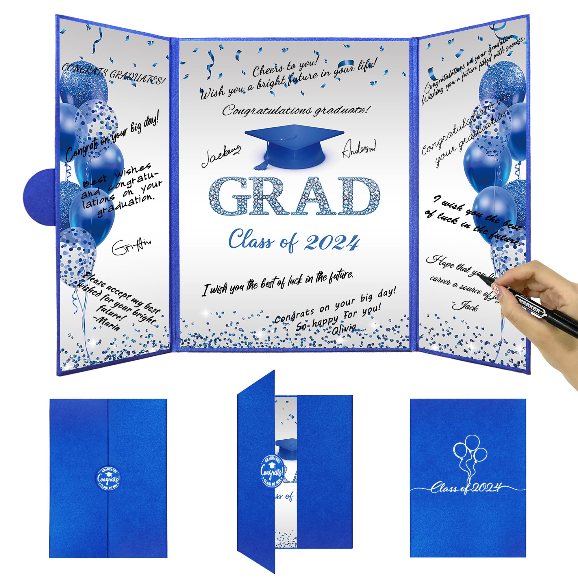 Snapklik.com : Blue Silver Graduation Party Decorations, Blue Class Of ...