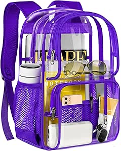 Amazon.com | PAMANO Clear Backpack Heavy Duty Transparent See Through Bag for College Work ...