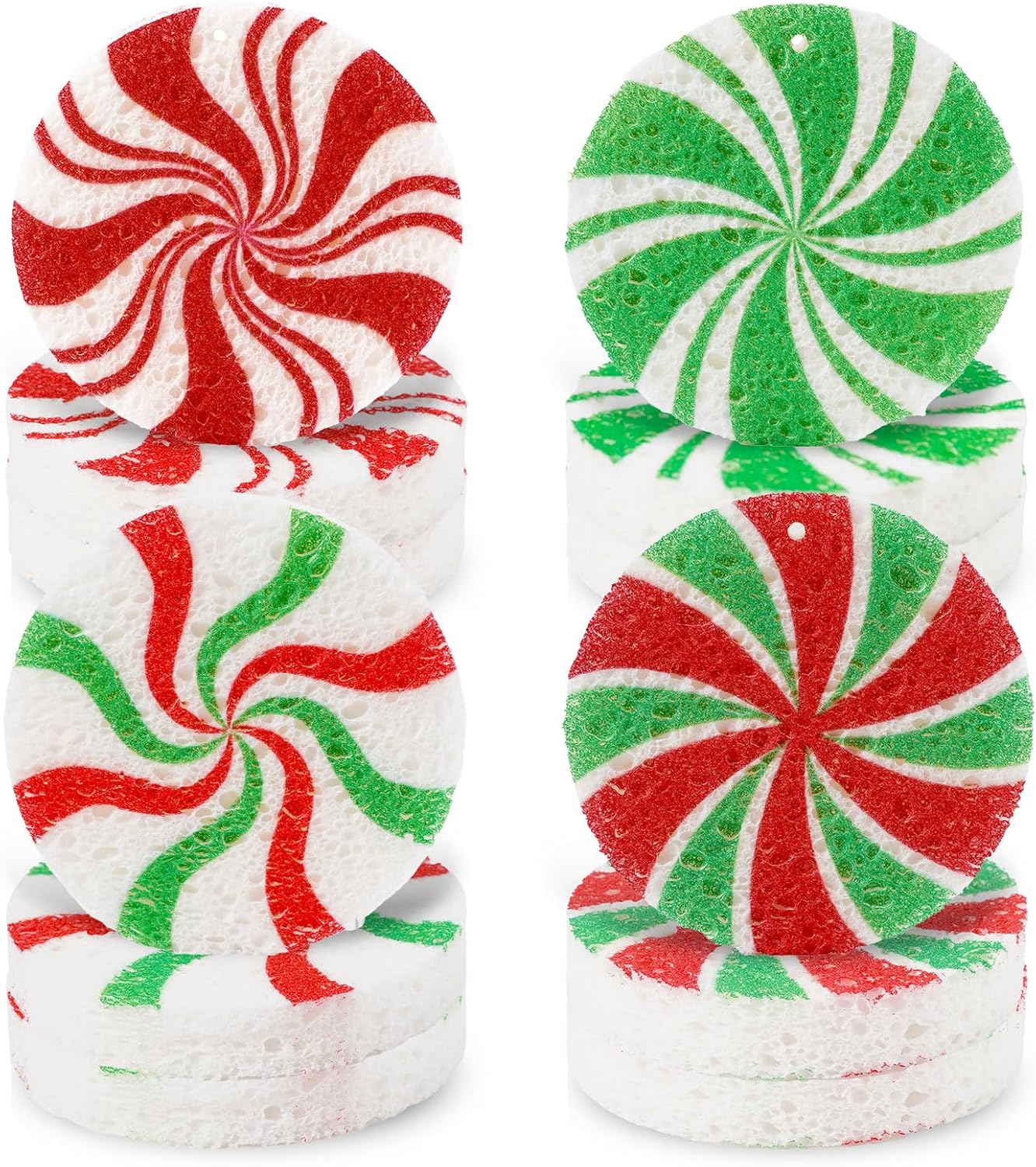 Amazon.com: Whaline 8Pcs Christmas Candy Kitchen Sponges Red Green Xmas ...