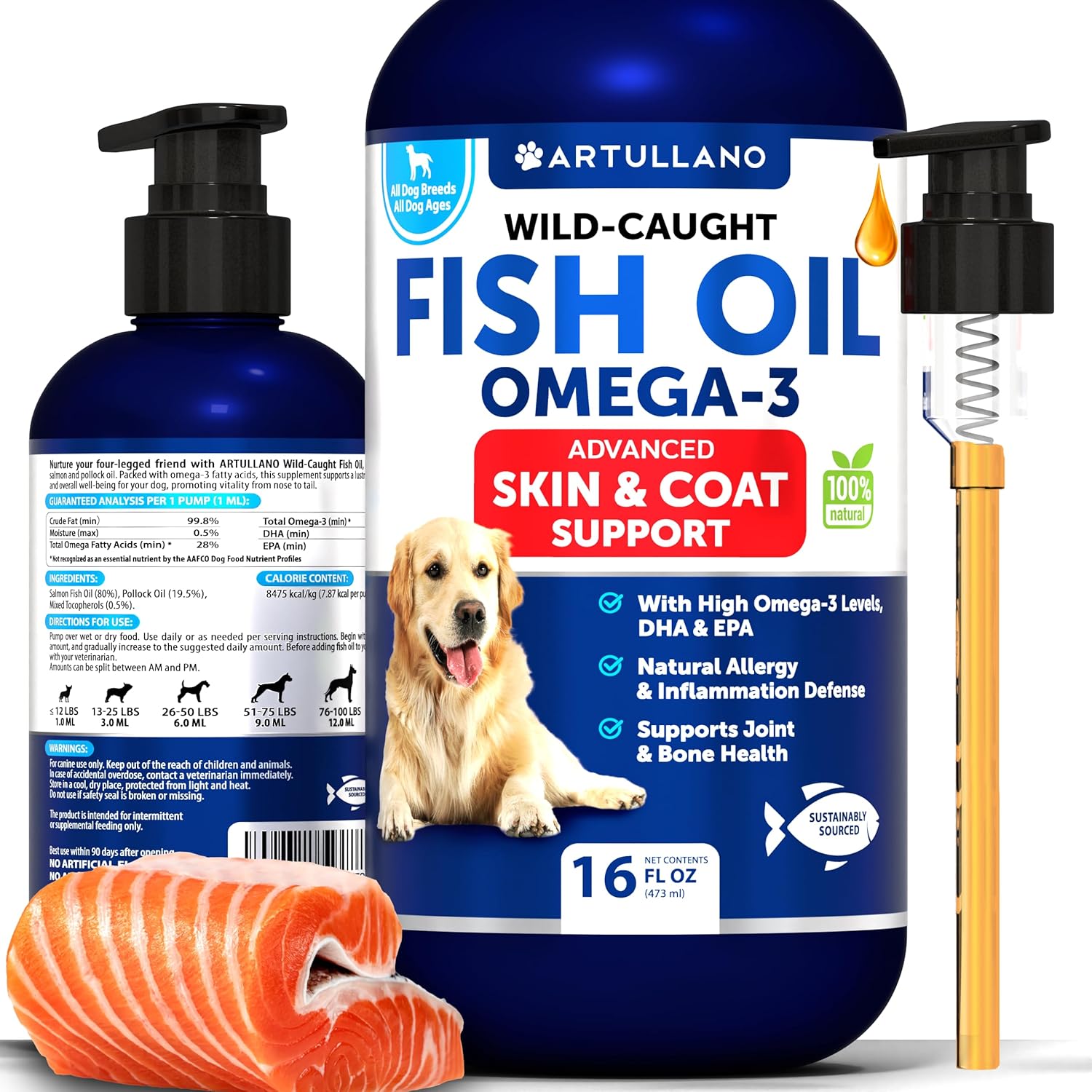 Amazon.com : Omega 3 Fish Oil for Dogs - Better Than Salmon Oil for Dogs - Dog Fish Oil - Fish ...