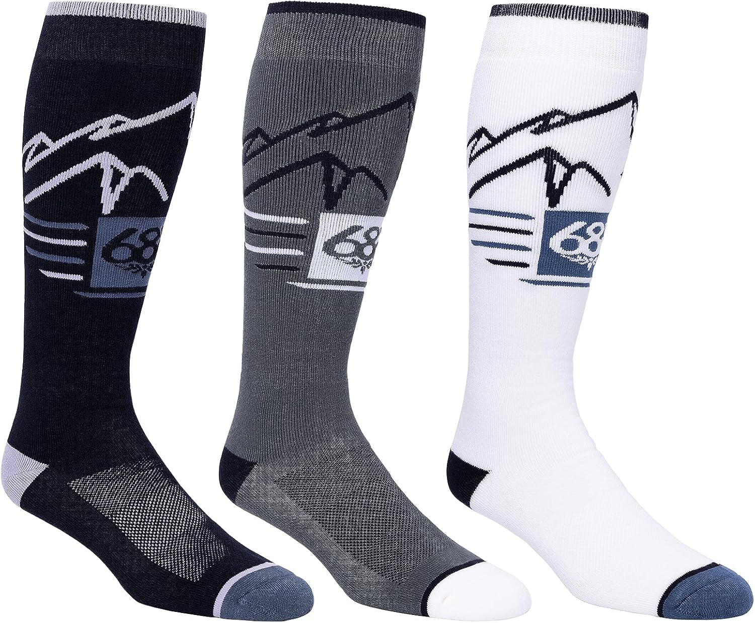 Amazon.com: 686 Men's Mountainscape Sock 3-Pack - Winter Socks for Snow ...