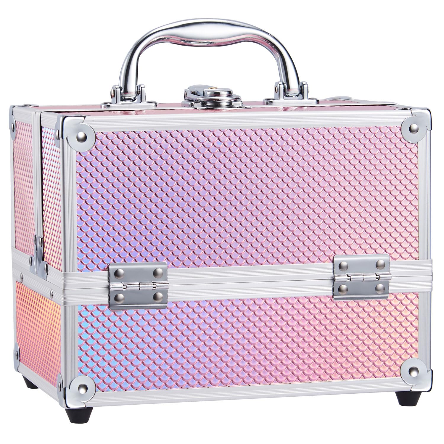 Jewelry Boxes Makeup Case 4 Trays Cosmetic Box Lockable Beauty ...