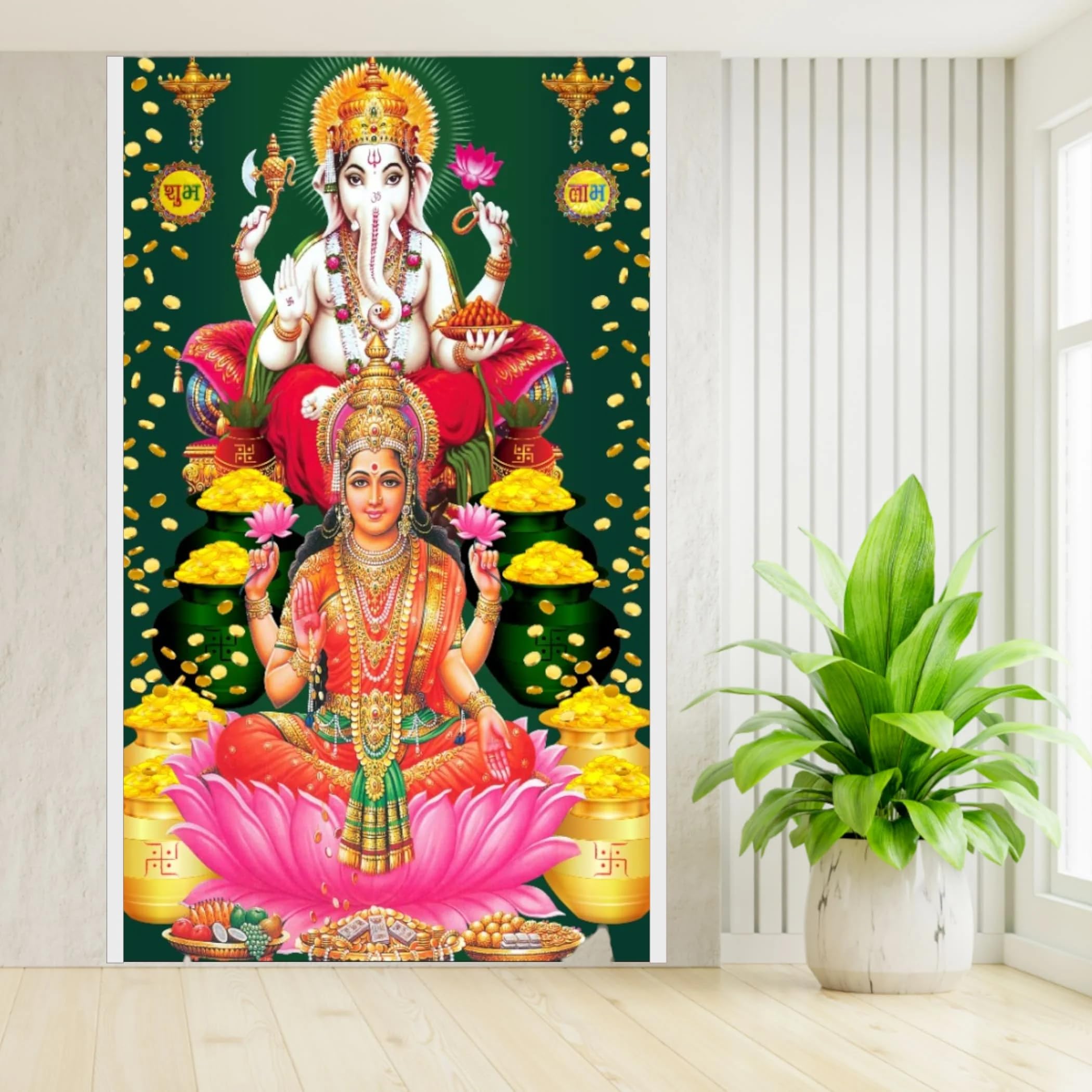 Buy LOVENSPIRE Laxmi Ganesh Backdrop, Golu, Varalaxmi Vratam, Diwali ...