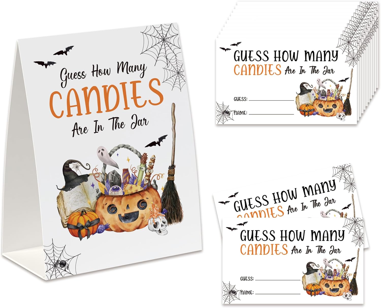 Amazon.com: Halloween Candy Party game, Guess How Many Candies Are In ...