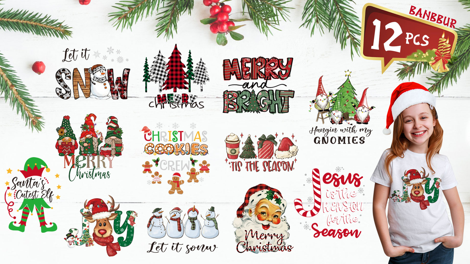 Watch 12PC Christmas HTV Vinyl,Xmas Iron On Transfers for T-Shirts on ...