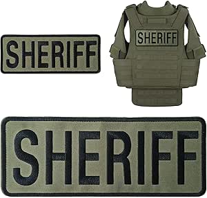 Amazon.com: Tactical Sheriff Embroidery Patch - 2 Pieces (1 Small & 1 Large, Brown) Hook and ...