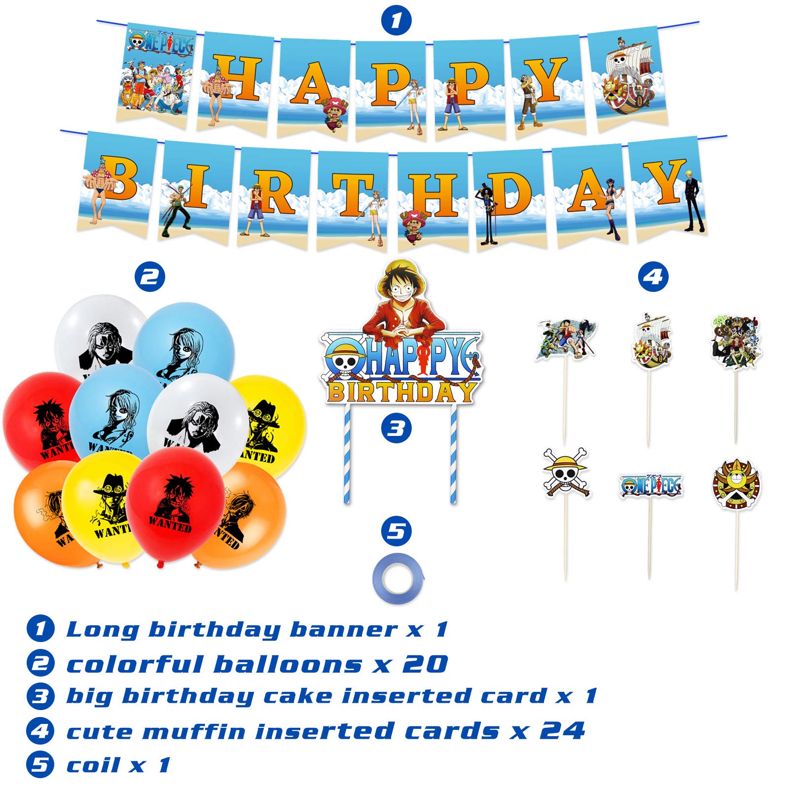 Buy 46pcs One Piece Birthday Party Decorations Manga Theme Party buy-46pcs-one-piece-birthday-party-decorations-manga-theme-party