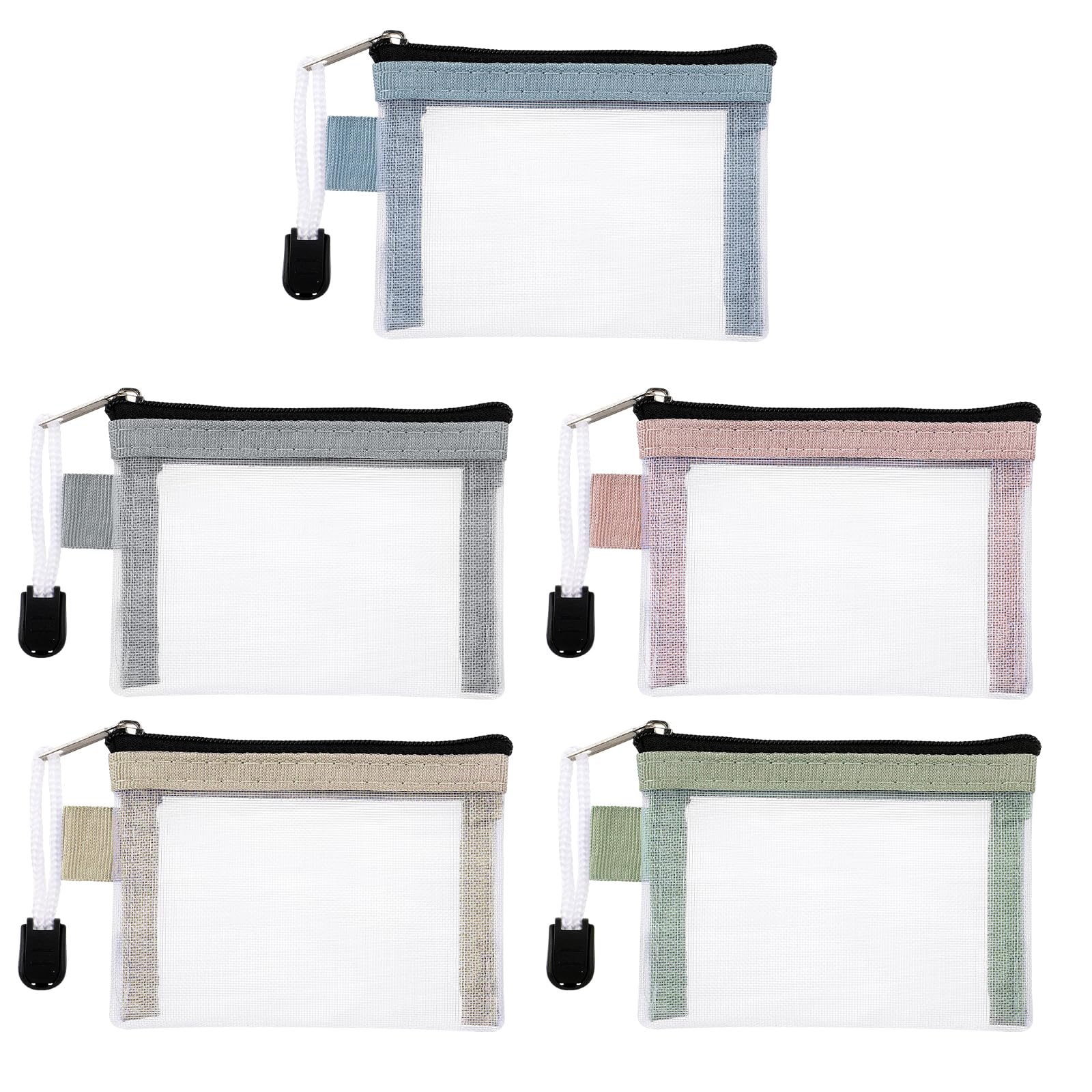 Amazon.com: 5pcs Mini Zipper Mesh Bag Clear Small Makeup Bag for Purse ...