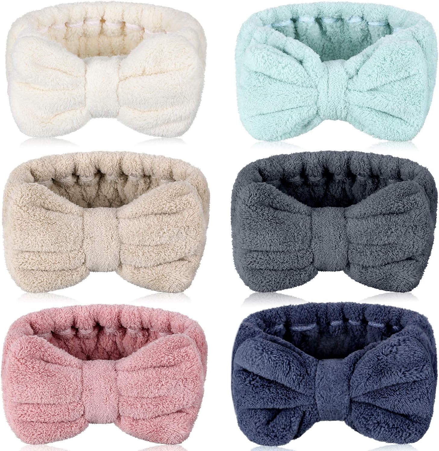 Amazon.com : DOOBO 3 Pack Spa Headbands Microfiber Bowtie Headbands for ...