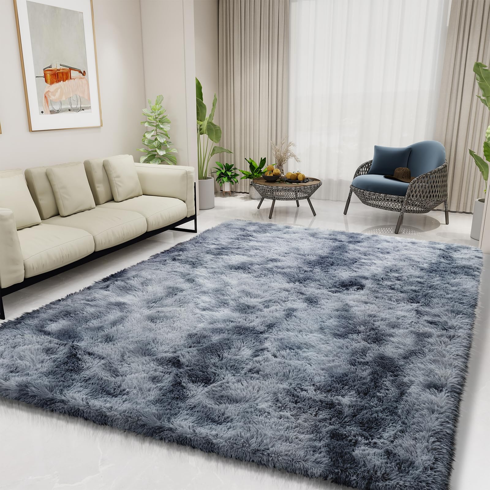 Amazon.com: Ultra Soft Fluffy Area Rugs for Bedroom Living Room 3x5 ...