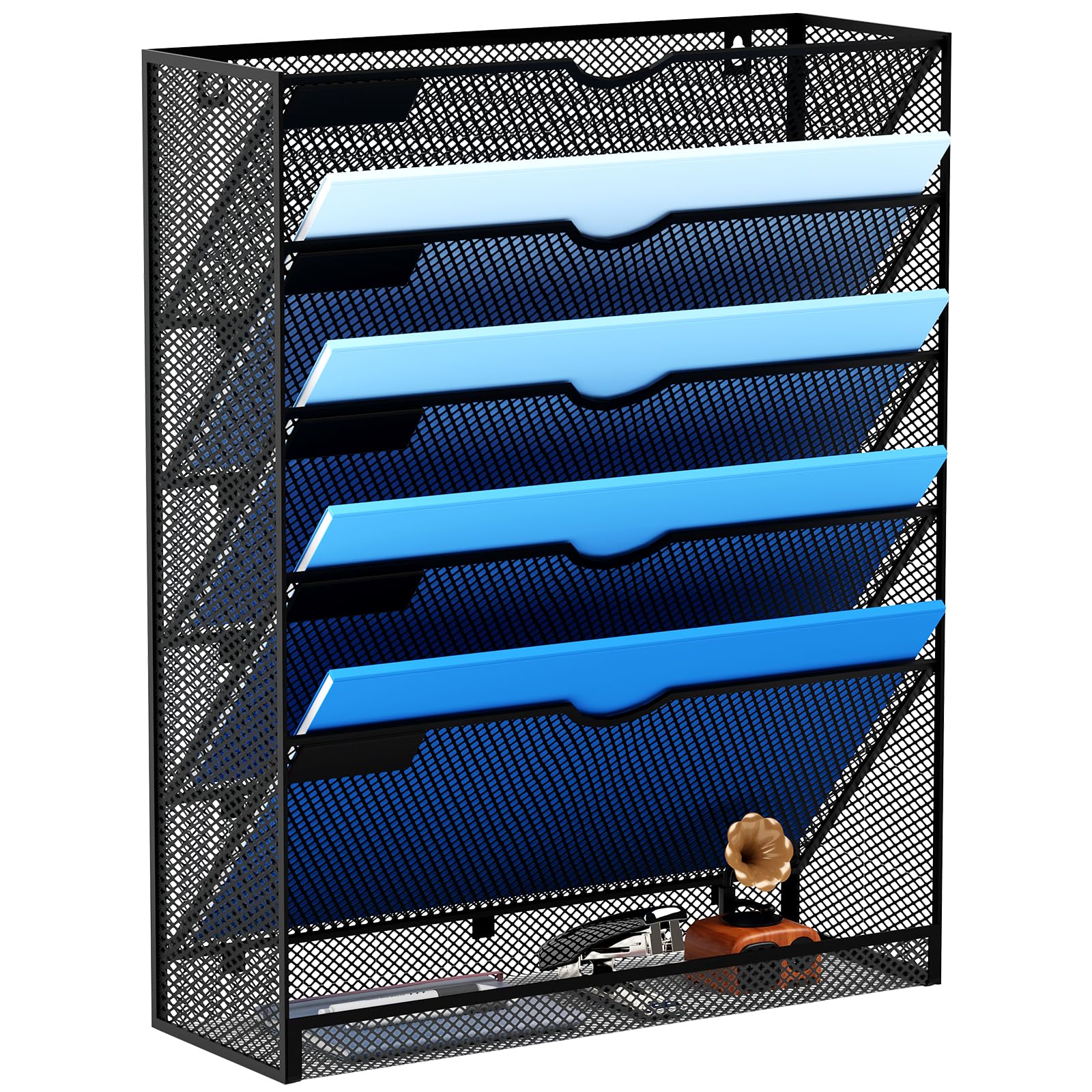 Hanging Wall File Organizer 6 Tier Wall Mounted Mail Paper Folder ...