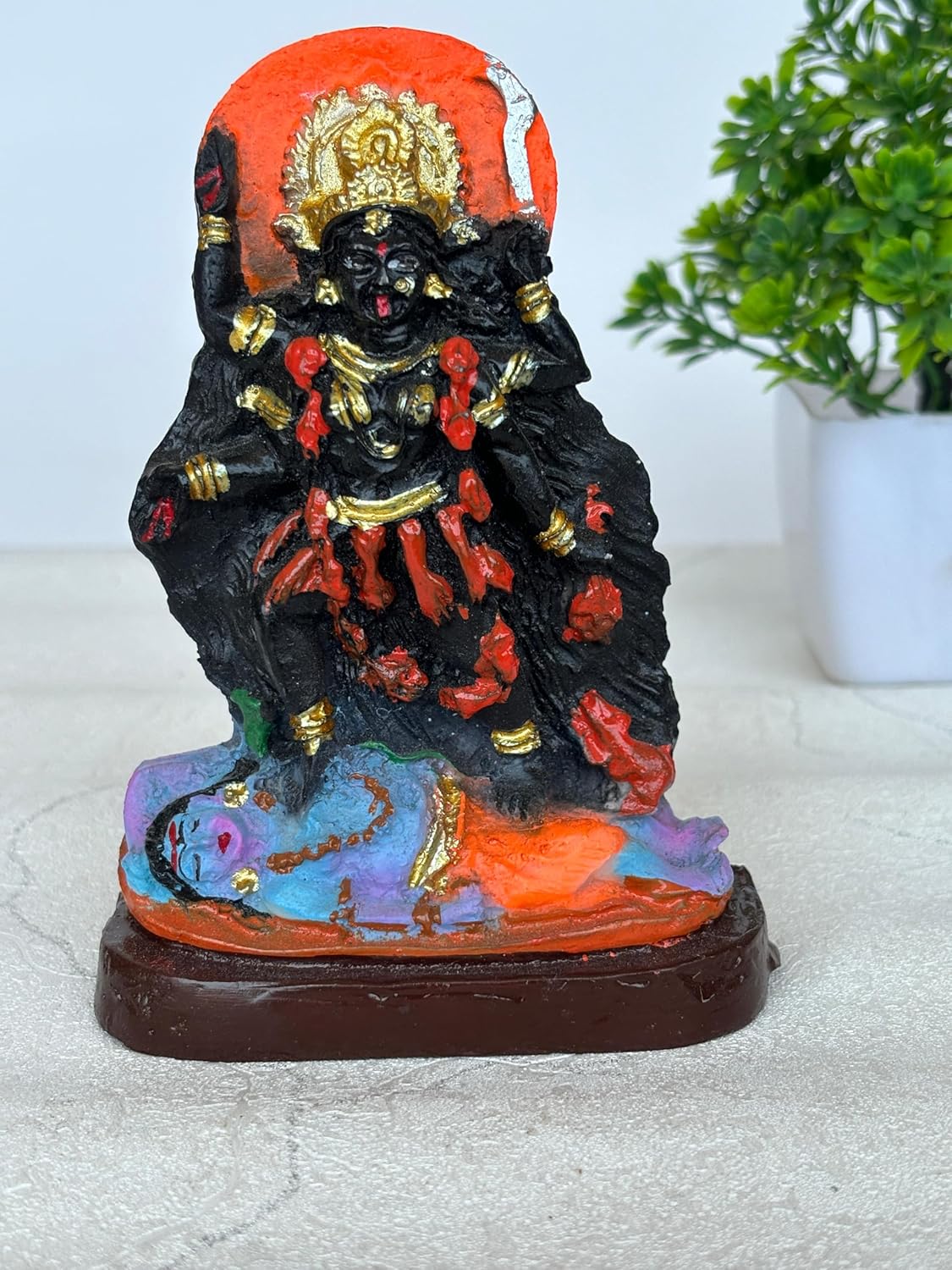 Salvus APP SOLUTIONS Artisan-Crafted Marble Dust Hindu Goddess Maa Kali ...