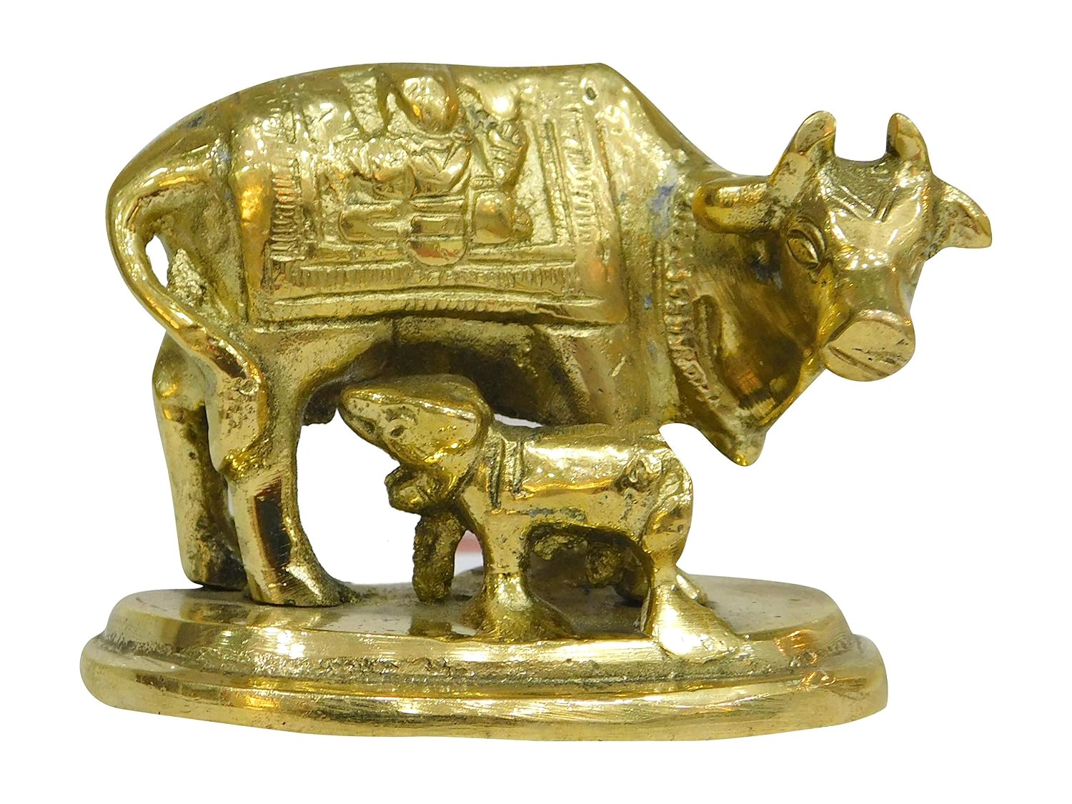 Buy Vinayakmoorti Astadhatu Cow and Calf Panchdhatu Kamdhenu Home ...