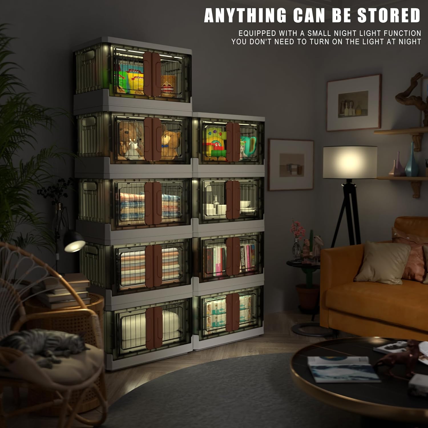 Contenedores de almacenamiento apilables con tapas, contenedores de ...