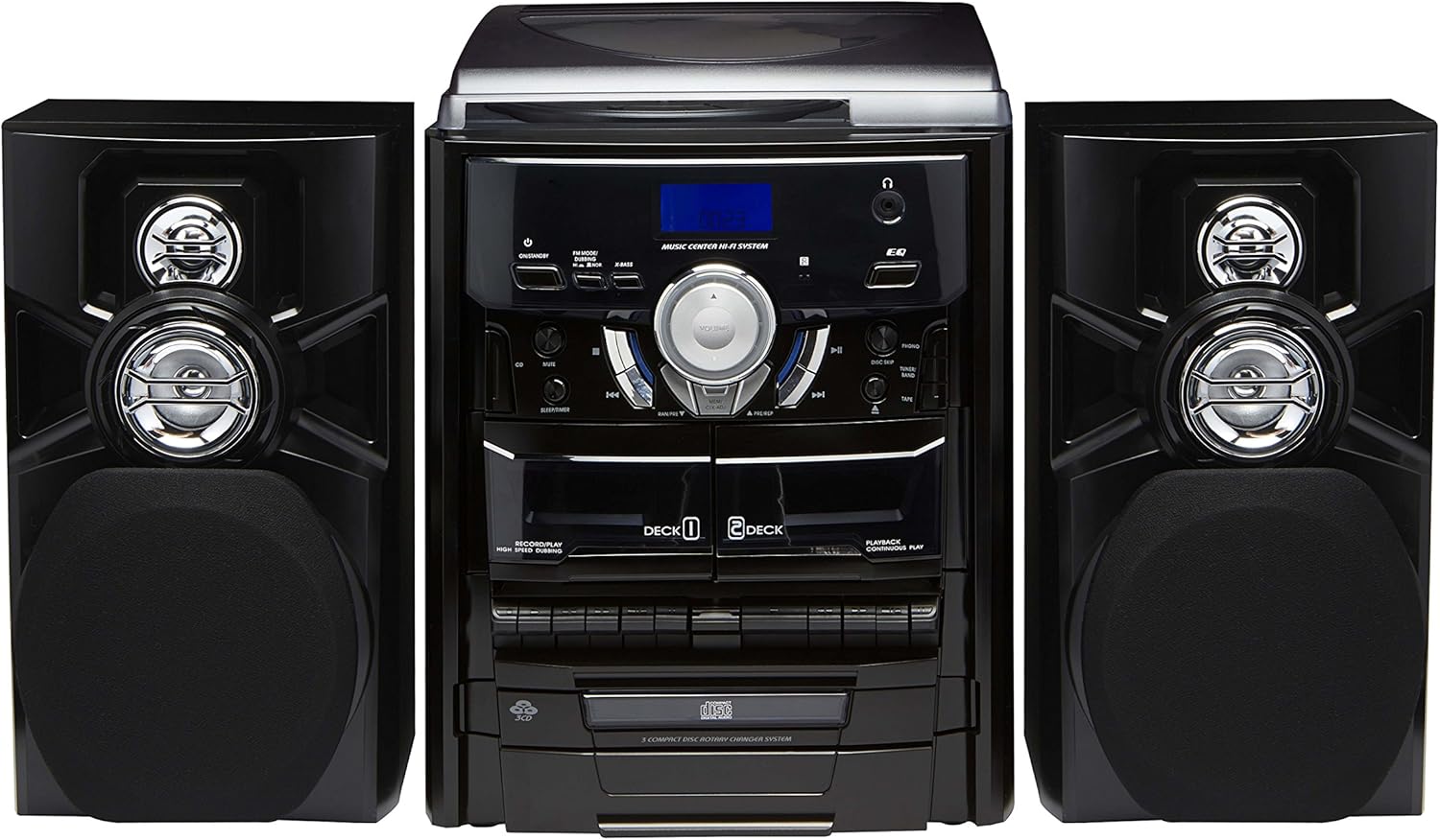 Lenoxx Hi-Fi Turntable Vinyl LP/3 CD Player/Dual Cassette Recorder ...