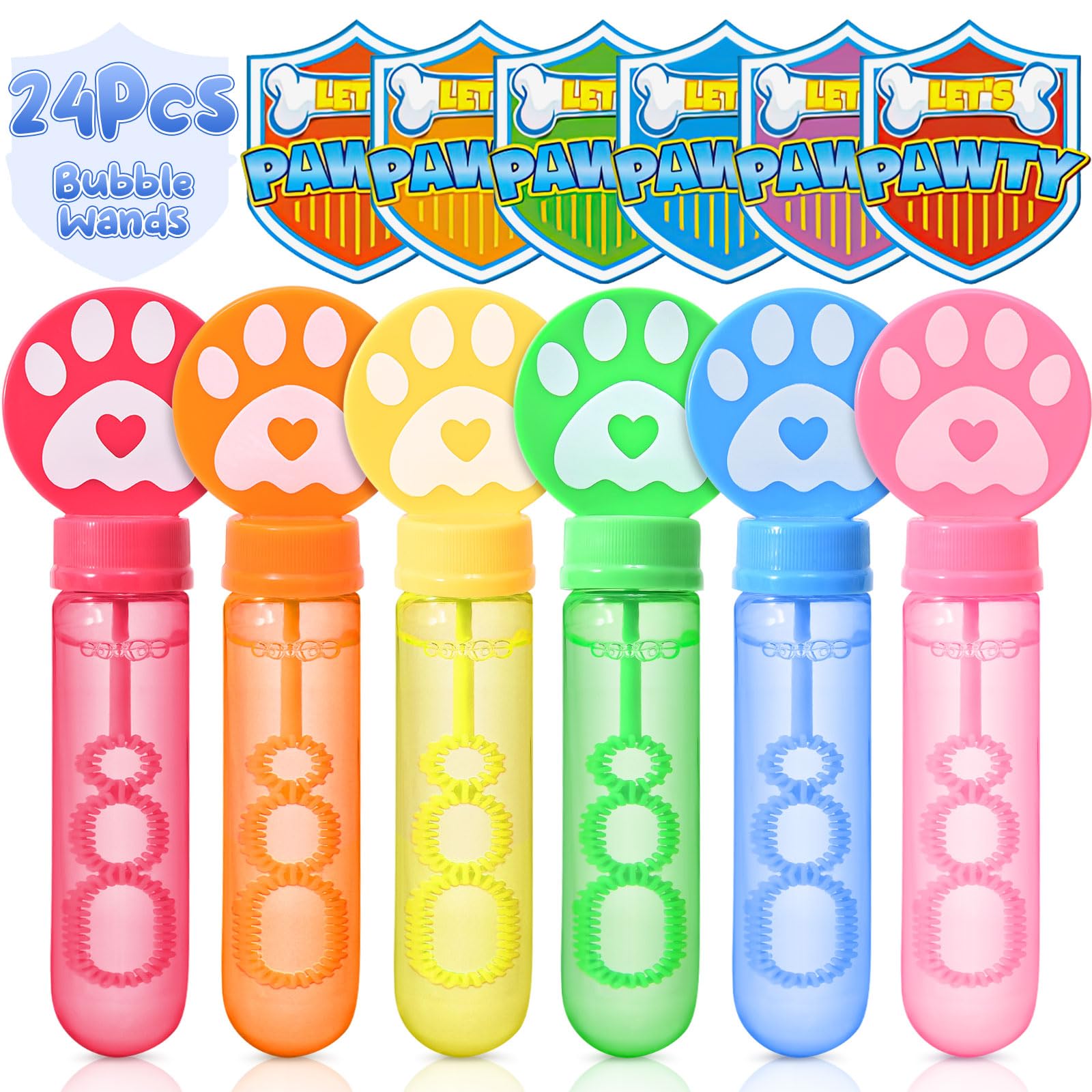 Amazon.com: Winrayk 24Pcs Paw Print Bubble Wands for Kids Bubbles Party ...