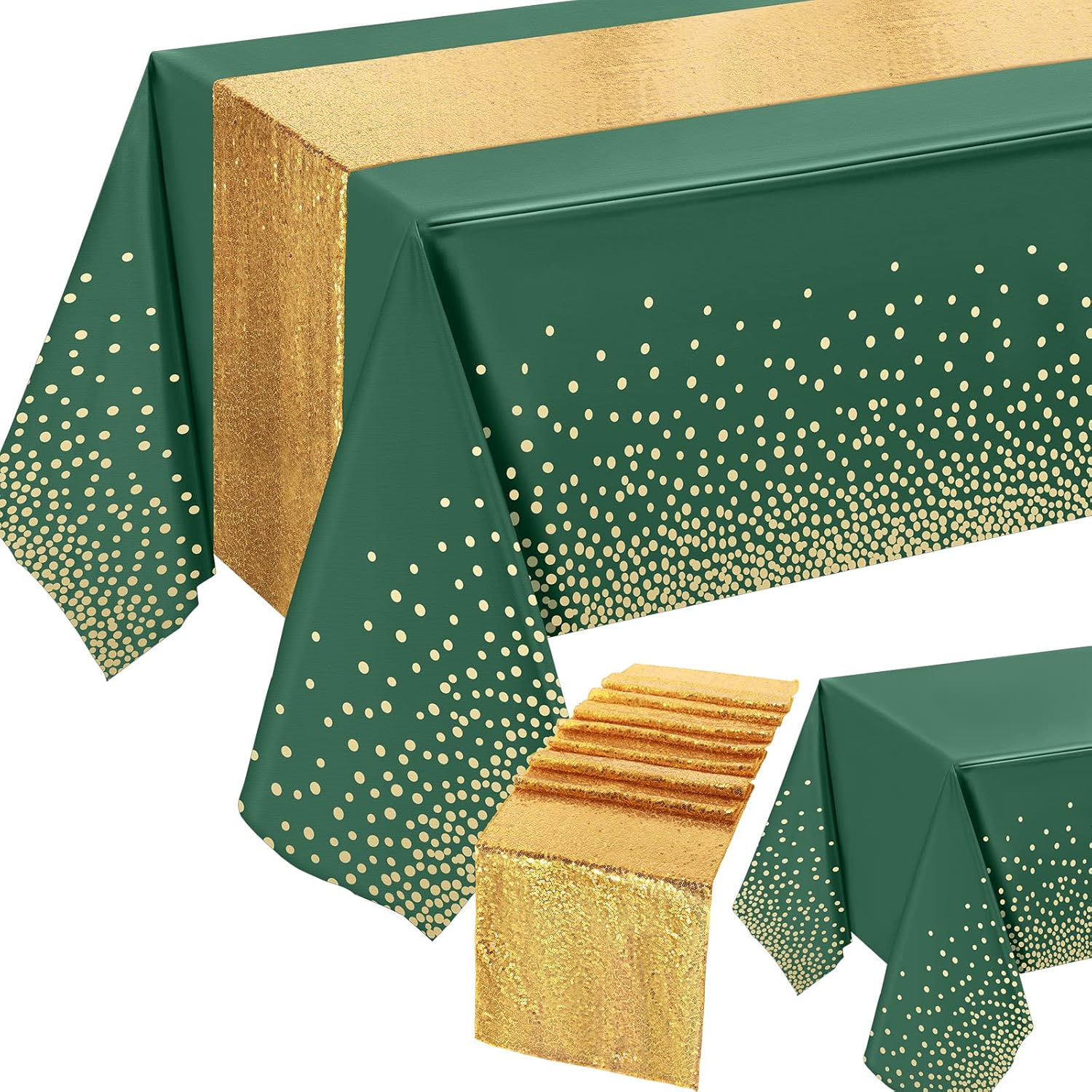 Amazon.com: Tudomro Tablecloth and Sequin Table Runner Set 54 x 108 ...