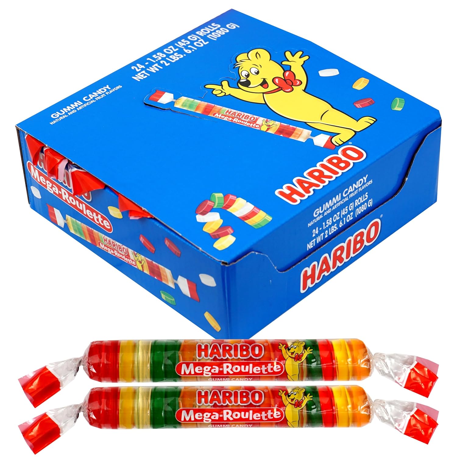 Amazon.com : Mega-Roulette Gummi Candy, 1.58 oz Box (Pack of 24 ...