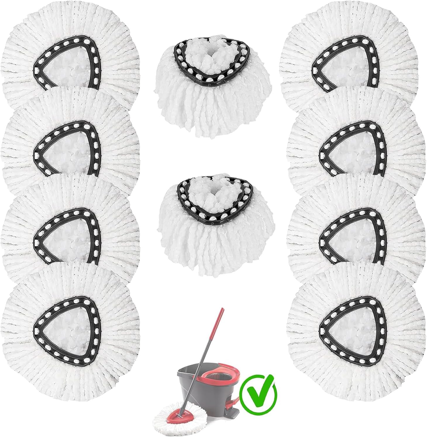 Amazon.com : 10 Packs Spin Mop Replacement Heads,100% Microfiber Mop ...