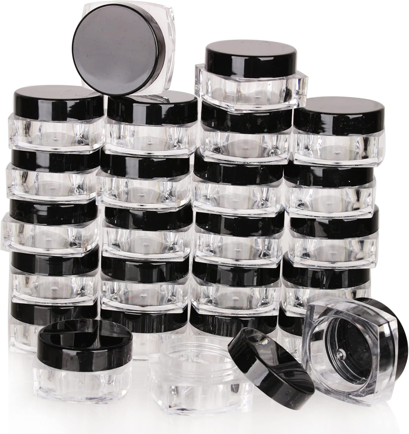 Amazon.com: 20pcs empty 10g clear Sqaure plastic jar small pot ...