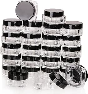 Amazon.com: 20pcs empty 10g clear Sqaure plastic jar small pot ...