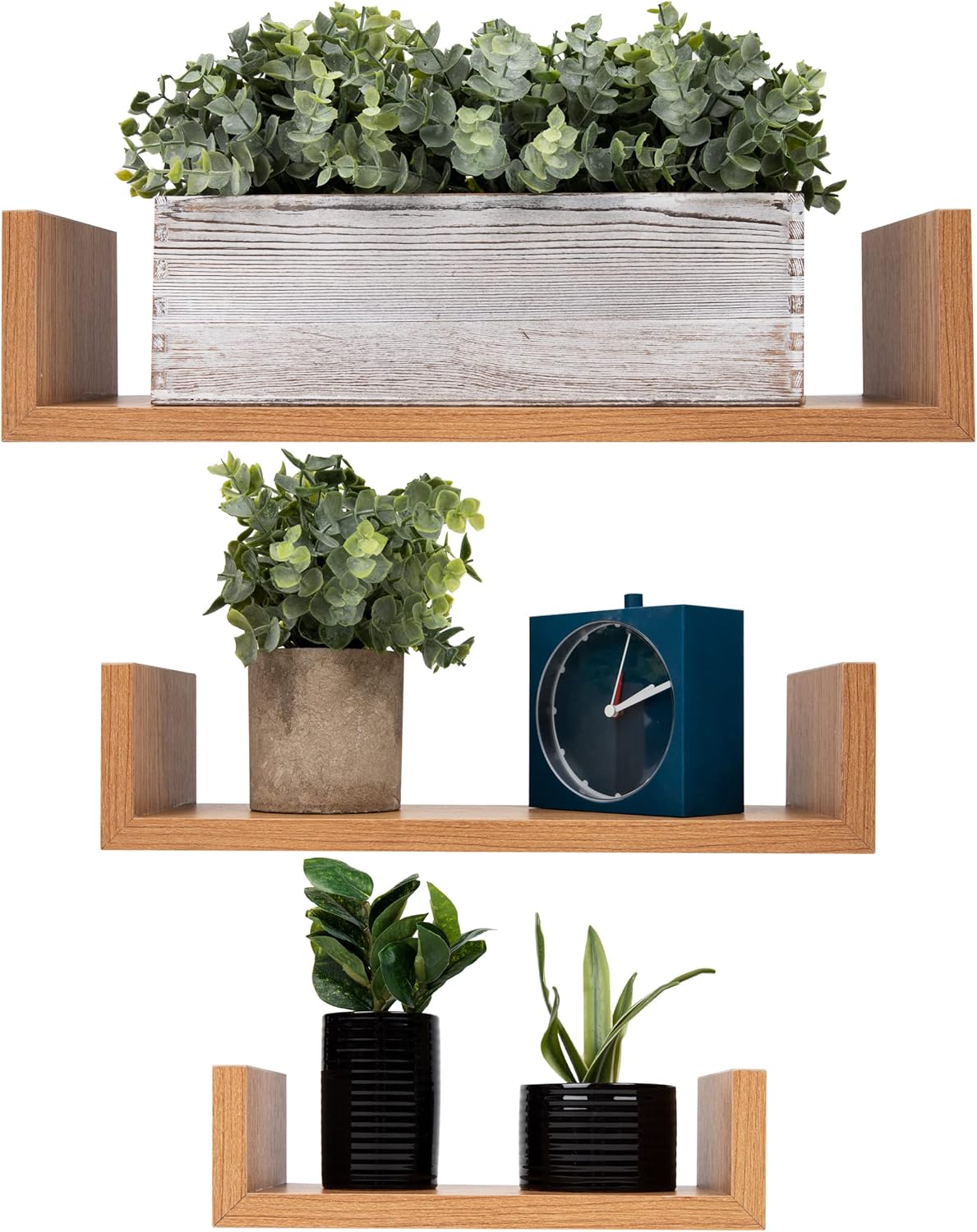 Amazon.com: Mind Reader Floating Shelves for Wall, Room Decor, Living Room, Bathroom Shelf, MDF ...