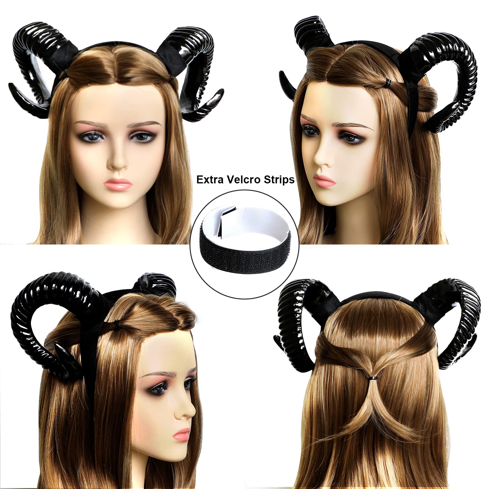 Snapklik.com : Devil Horns Headband, Black Devil Horns Black Horns ...