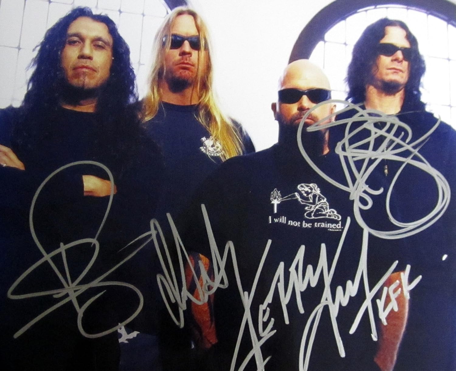 Amazon.com: SLAYER full band reprint signed photo RP Jeff Hanneman ...