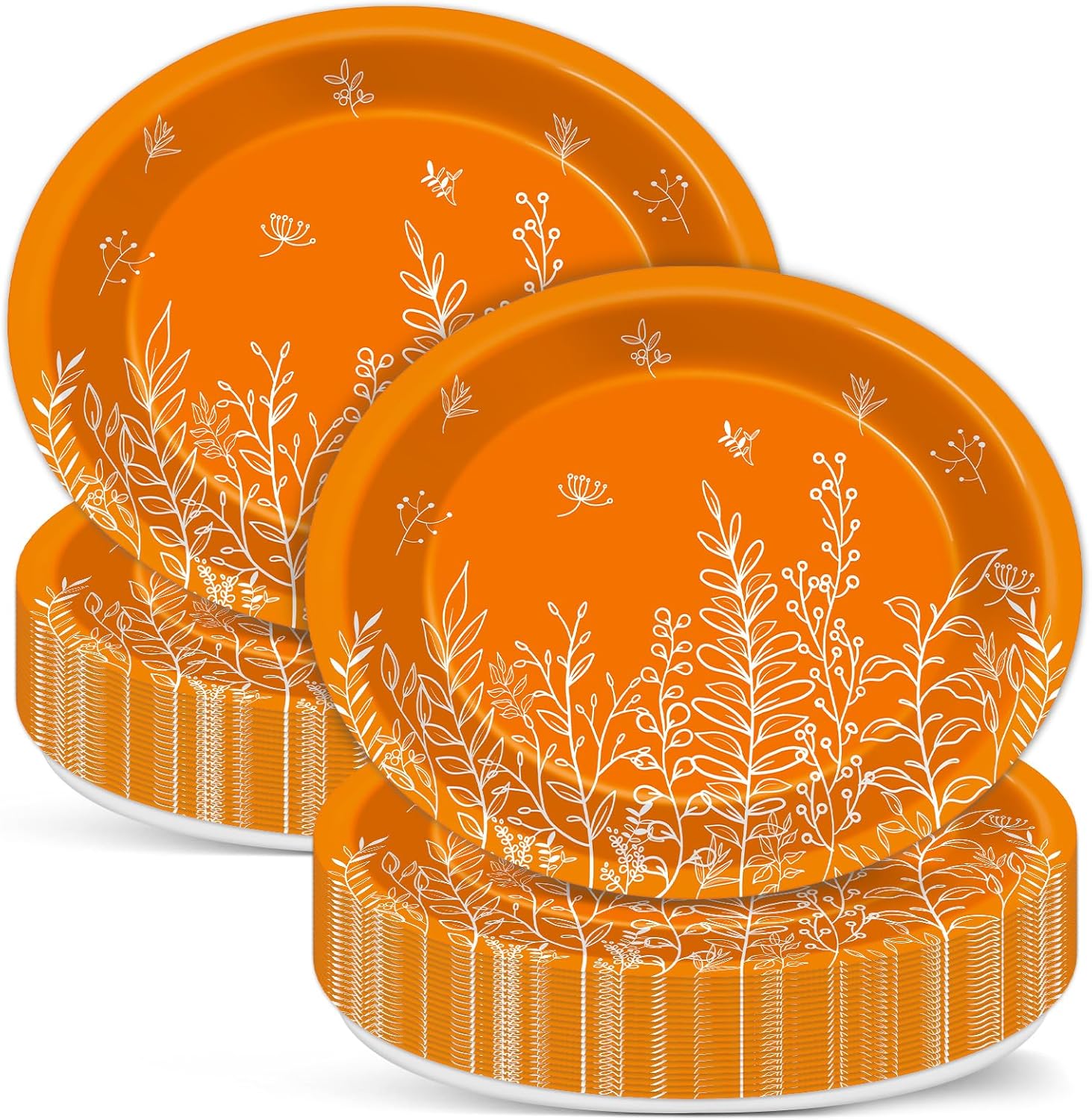 Amazon.com: 50 PCS Fall Thanksgiving Oval Paper Plates 12”X 10” Large ...