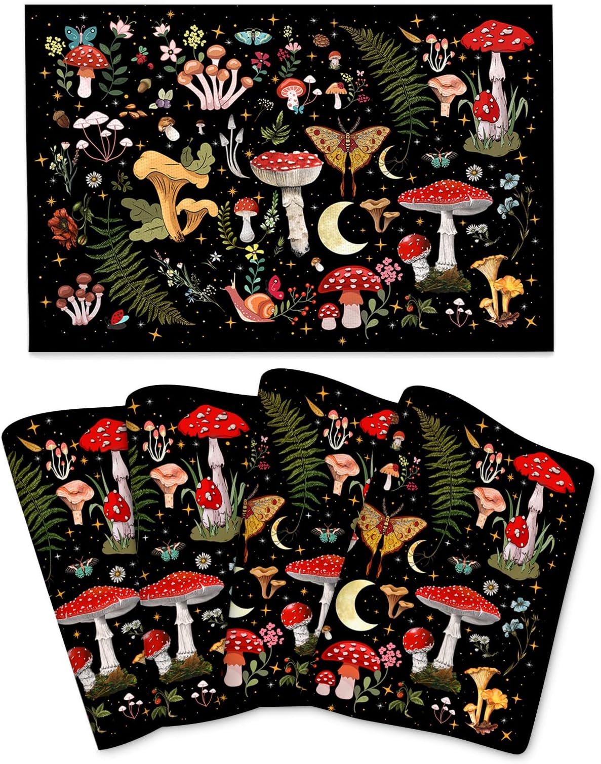 Amazon.com: GICHUGI Luna Moth Witch Placemats Set of 4, Sun and Moon ...