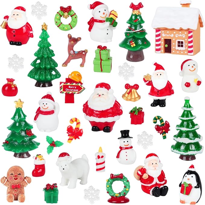 Amazon.com: Mini Christmas Figurines, 35pcs Resin Christmas Miniature ...