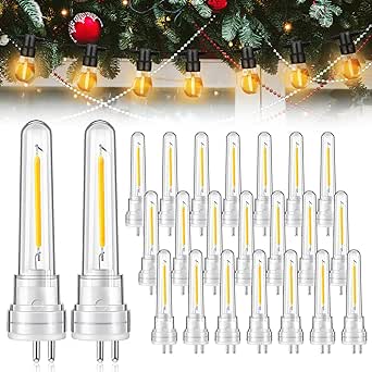 Rossesay 24 Pcs S14 Replacement Light Bulbs 1.5 Watt LED Bulb with 2 ...